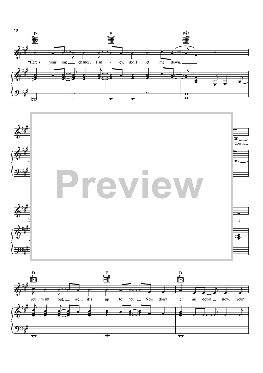 Fancy" Sheet Music by Reba McEntire for Piano/Vocal/Chords - Sheet ...