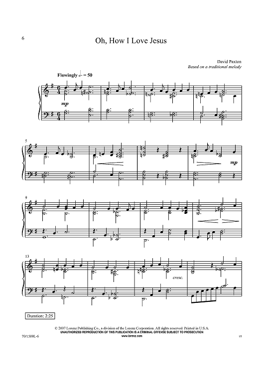 Oh, How I Love Jesus" Sheet Music for Piano Solo - Sheet Music Now