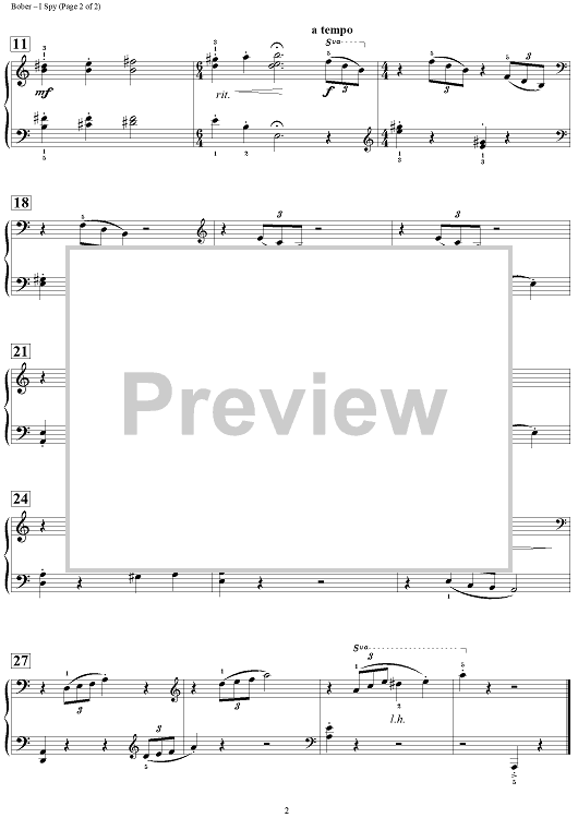 I SPY" Sheet Music for Piano - Sheet Music Now